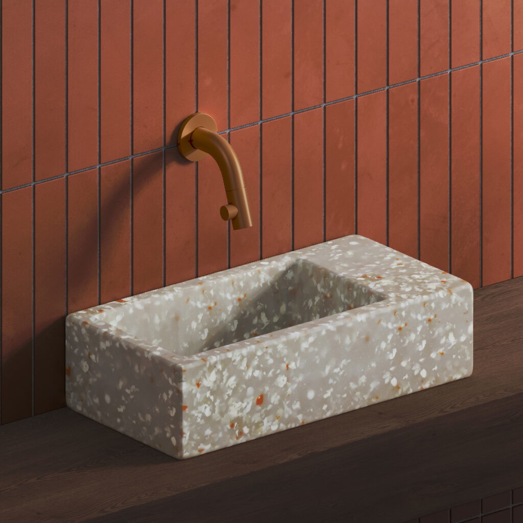 Ecorazzo: our first fully recycled handbasin! - Clou bath findings ...
